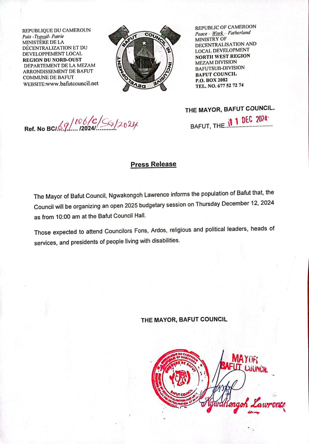 2024 – Bafut Council